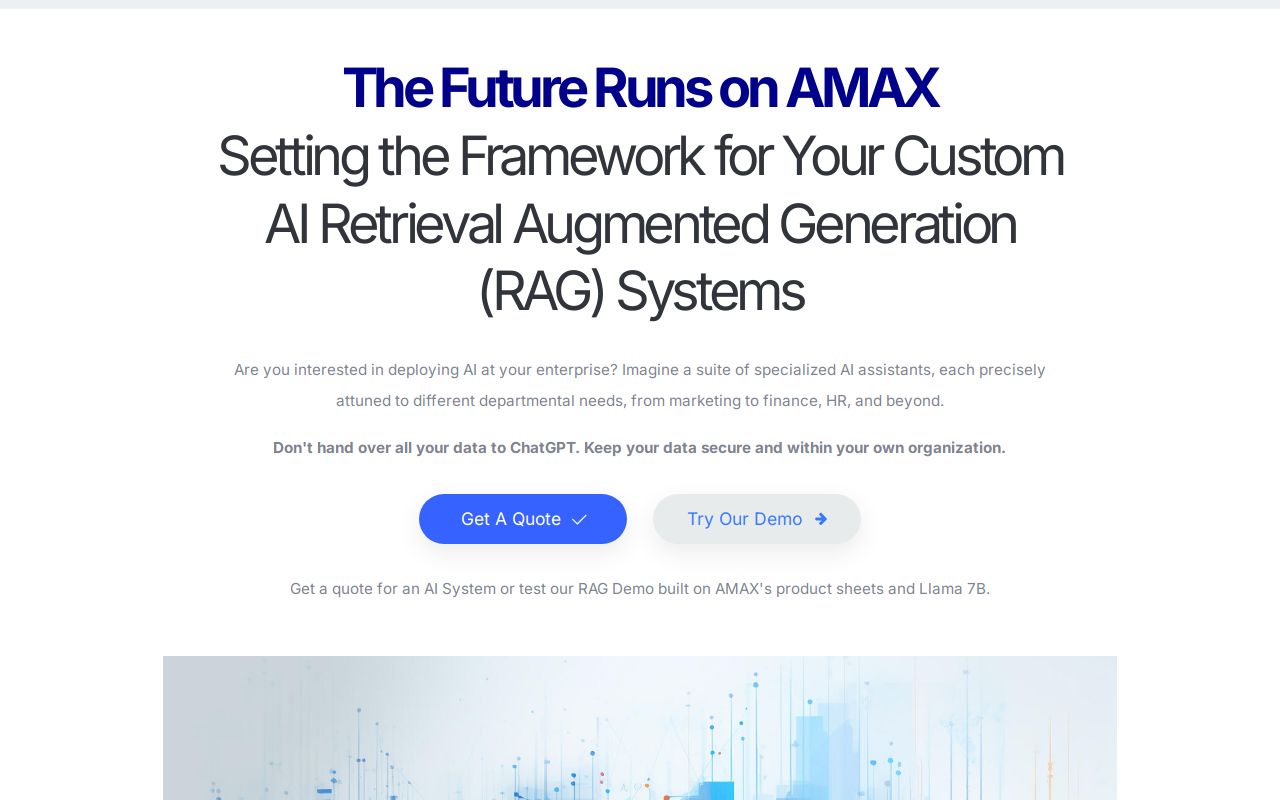 AMAX Retrieval Augmented Generation (RAG) AI Demo Landing Page